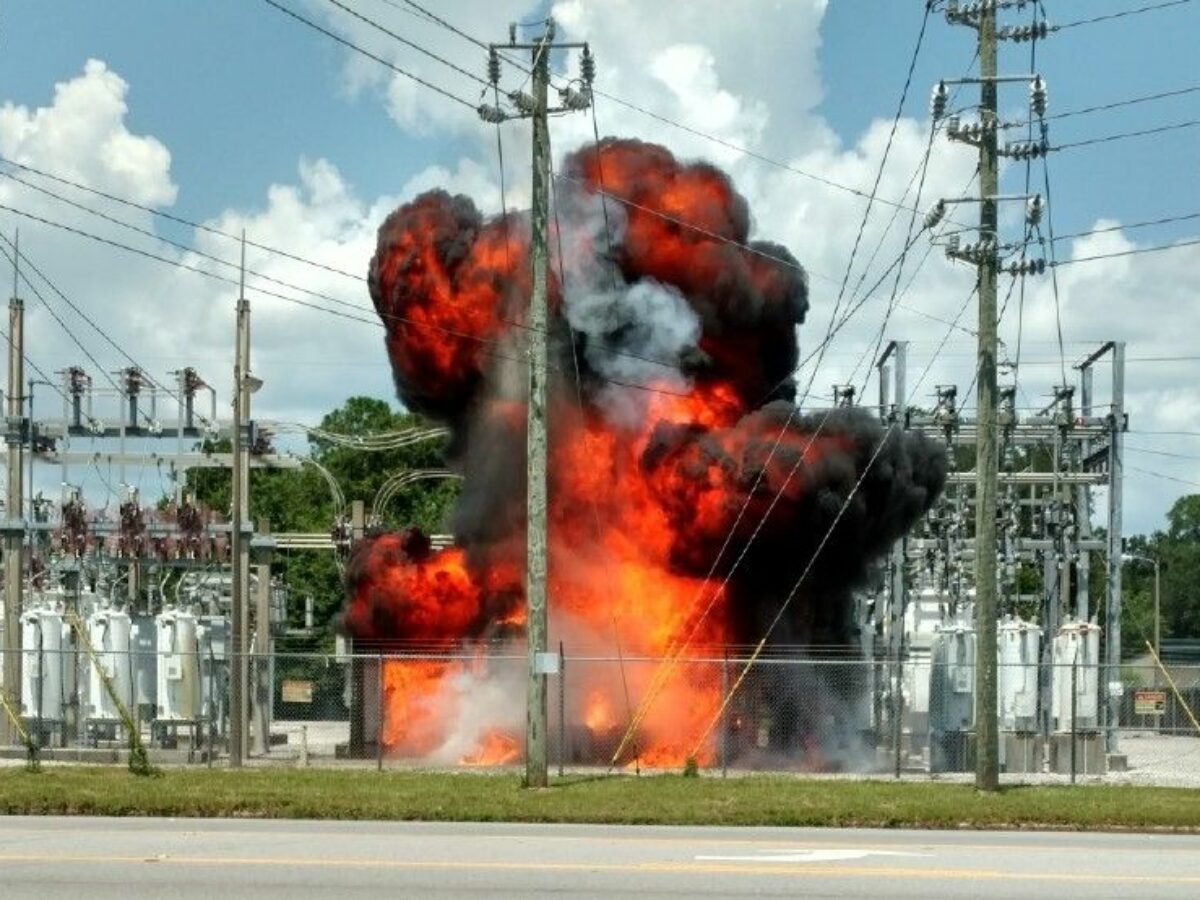 Power Line Transformer Explosion Crews Battle Brush Fire After Power